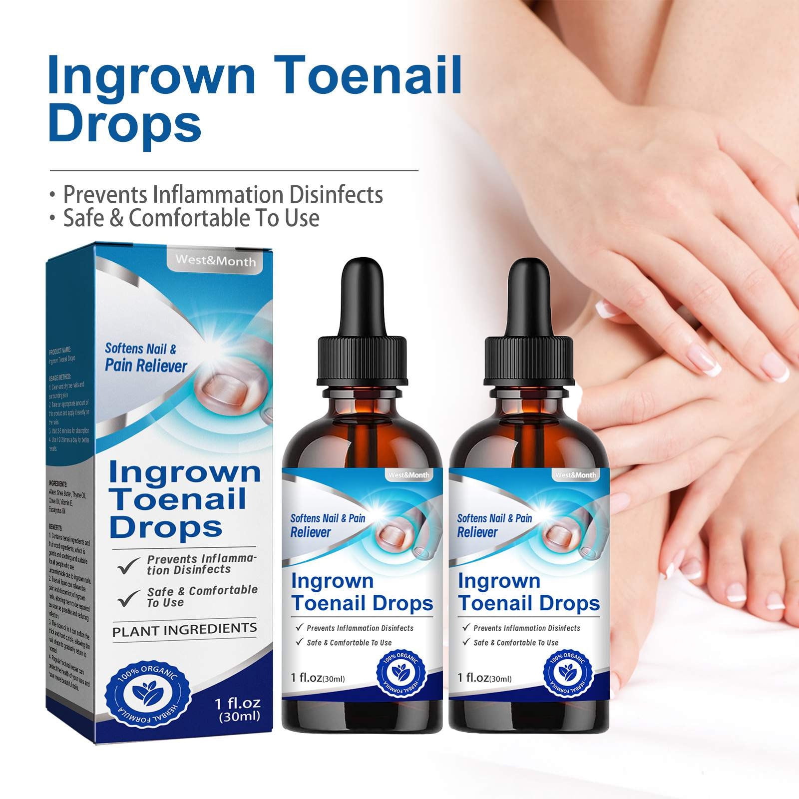 Ingrown Toenail Drops Treatment - Ingrown Toenail Pain Reliever and ...
