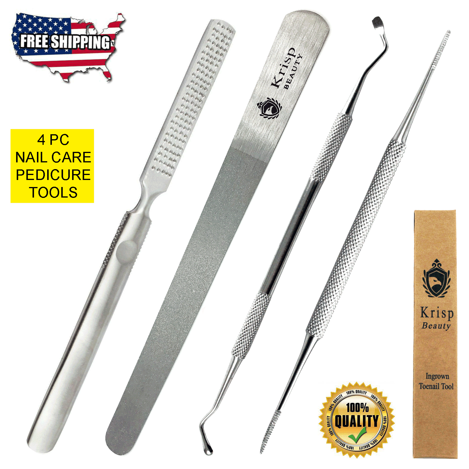 Krisp Beauty Ingrown Toenail File Lifter, Pedicure Callus Remover ...