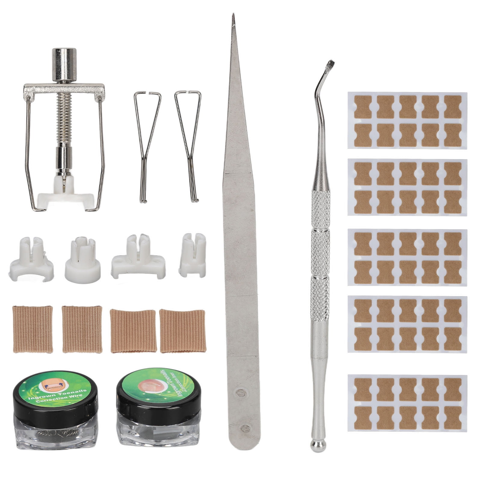Ingrown Toenail Lifter Set Toenail Patch Sleeves Tweezers Stainless ...
