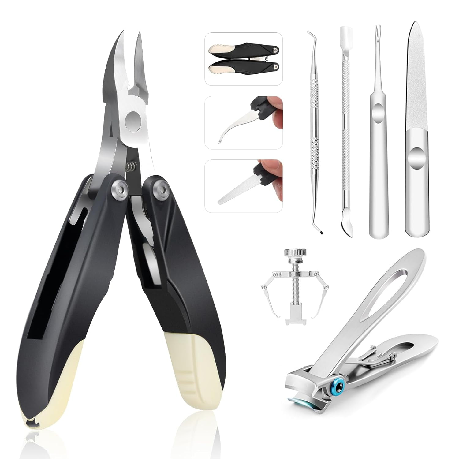 Ingrown Toenail Removal Kit, Upgrade Toenail Clippers for Seniors Thick ...