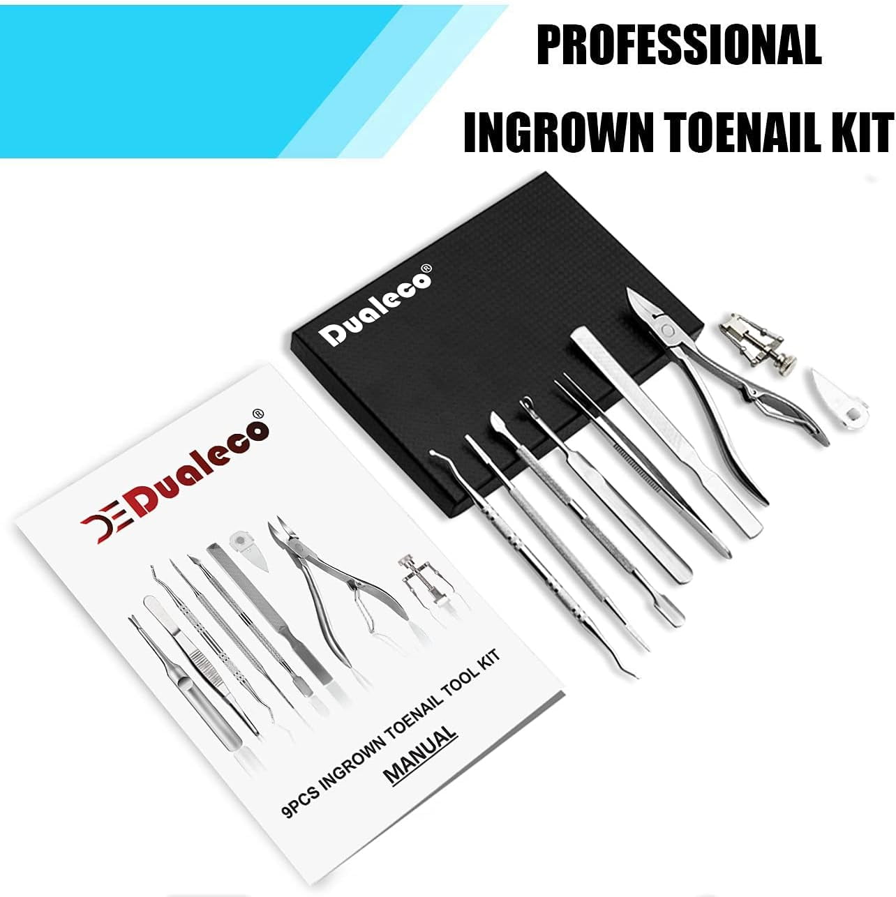 Ingrown Toenail Tool Kit (9PCS), Professional Toe Nail Clipper Set for ...