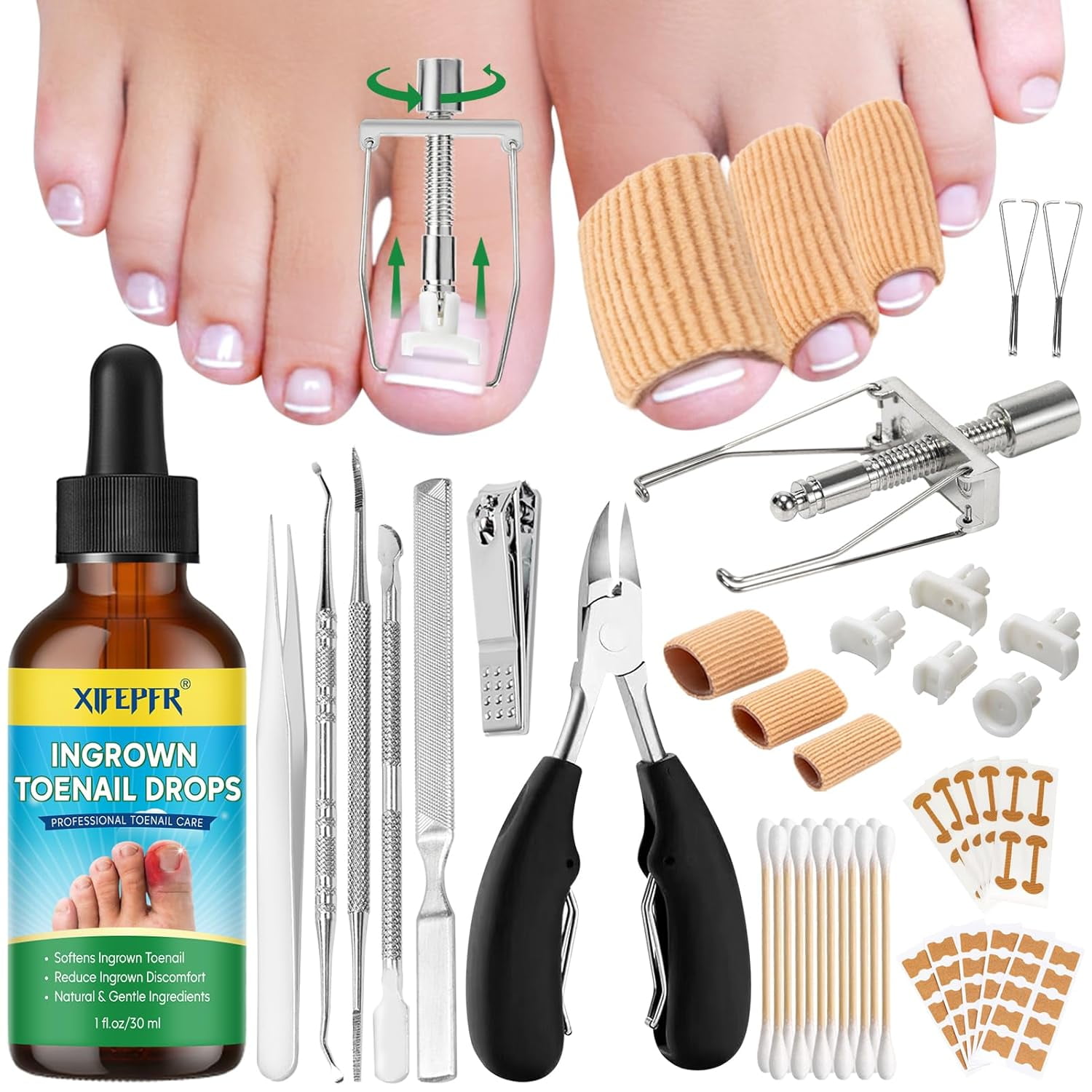 Ingrown Toenail Tools Kit, Ingrown Toenail Treatment, Stainless Steel ...