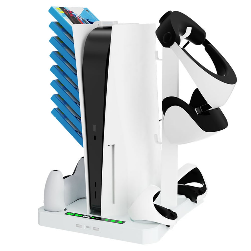 Ingzy Suction Cooling Stand with Charger for PS5, Accessories Display ...