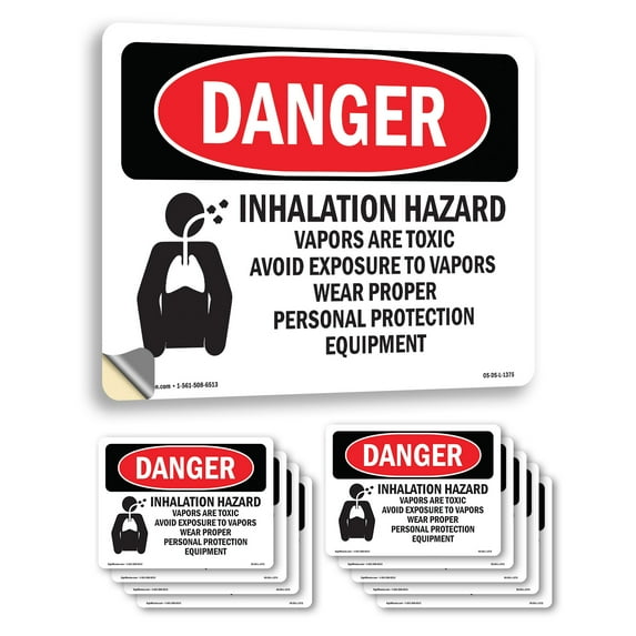 Inhalation Hazard Vapors Toxic OSHA Danger Vinyl Decal Label 24 Inch x ...