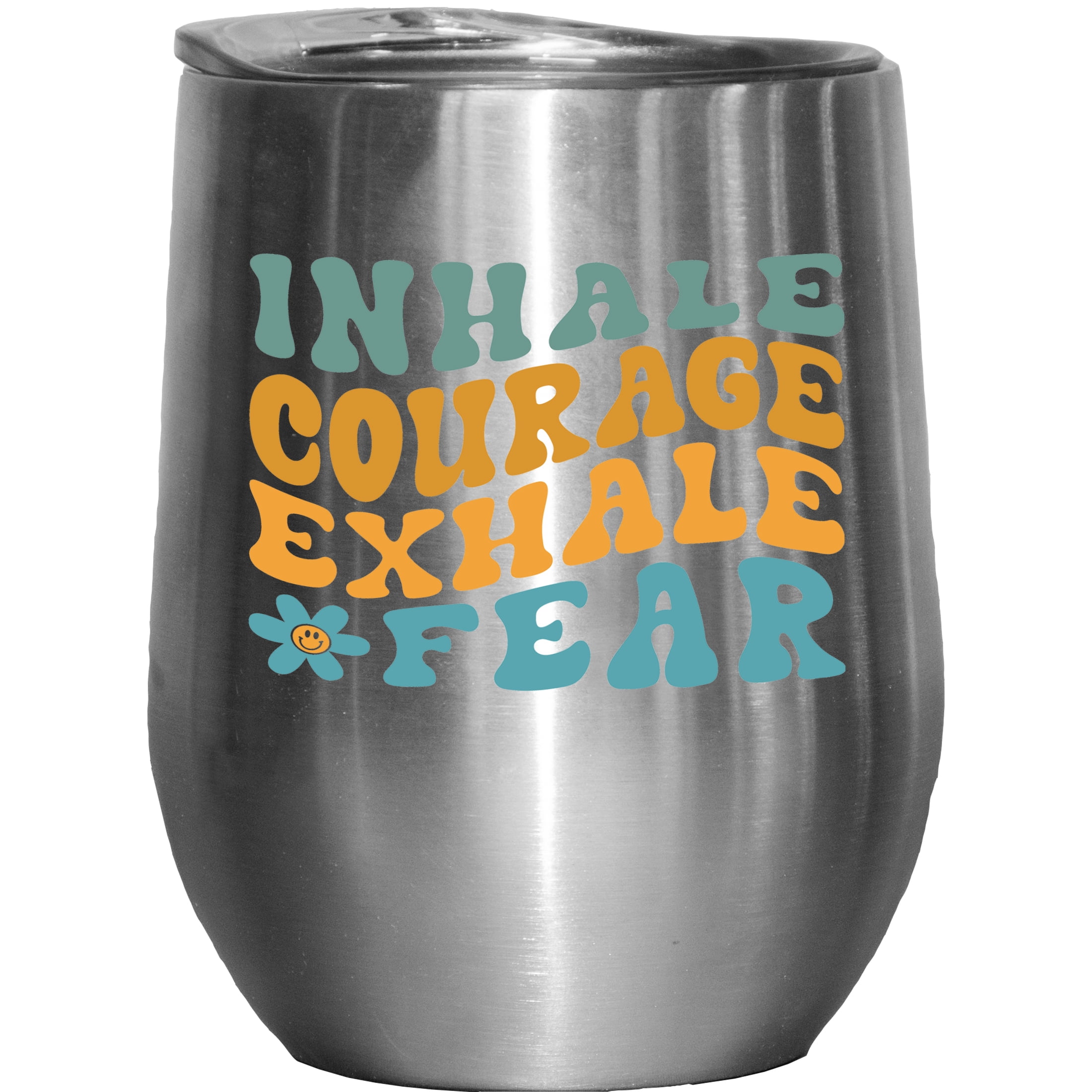 Inhale Courage, Exhale Fear, Inspirational Quote, Groovy Retro Wavy ...