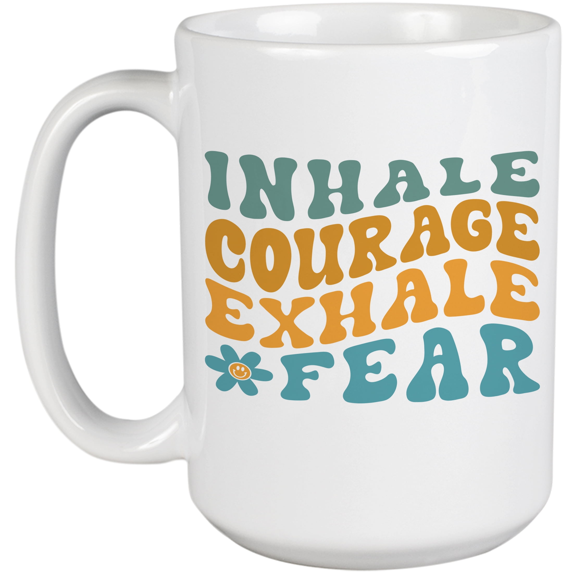 Inhale Courage, Exhale Fear, Inspirational Quote, Groovy Retro Wavy ...