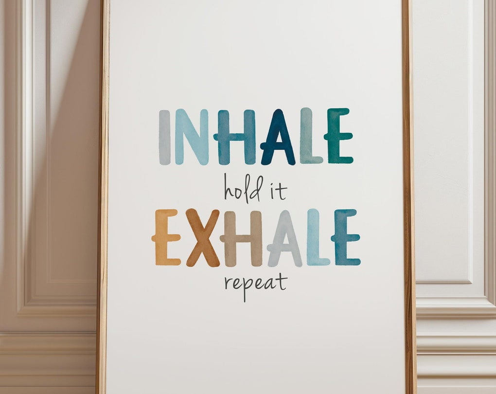 Inhale Exhale Poster, Calming Corner Poster, School Counselor, Mental ...
