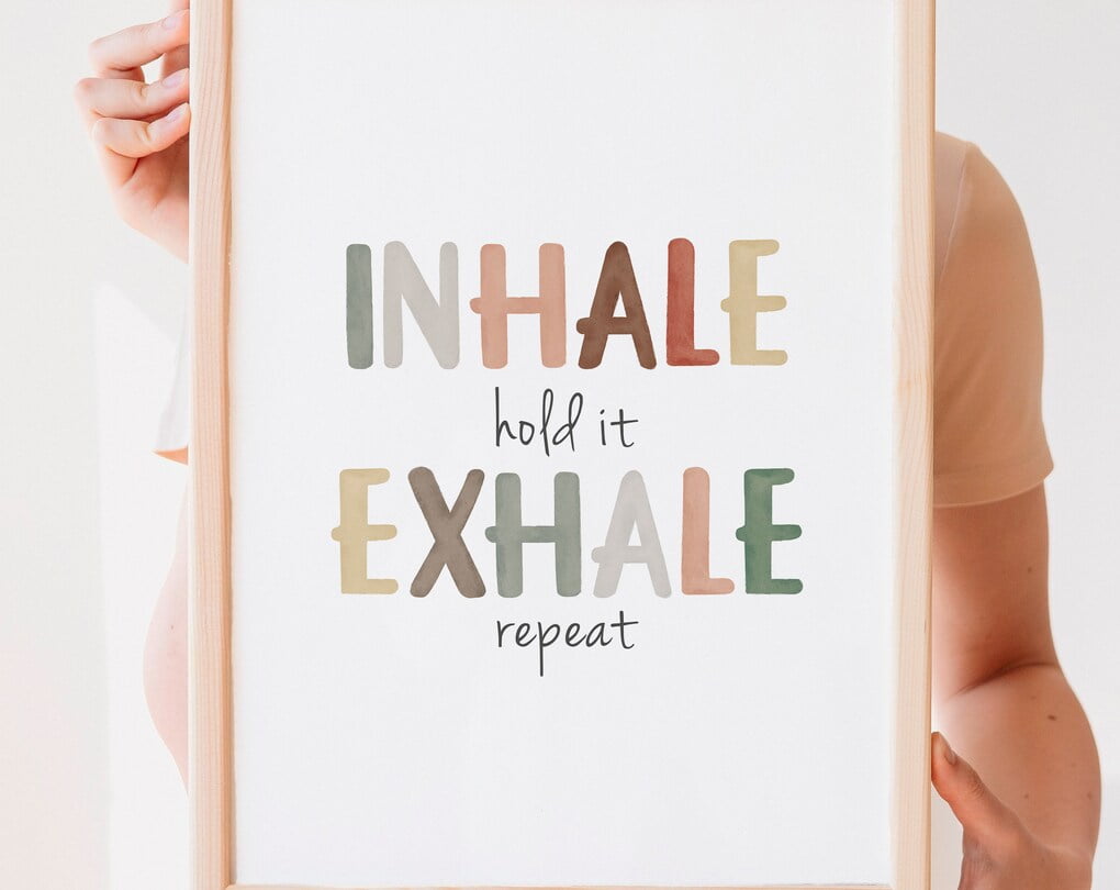 Inhale Exhale Print, Calming Corner Poster, Breathing Poster ...