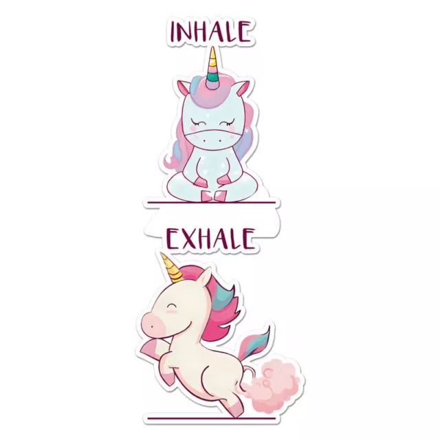 Inhale Exhale Unicorn Fart Sticker Indoor Outdoor Phone Decal Water ...