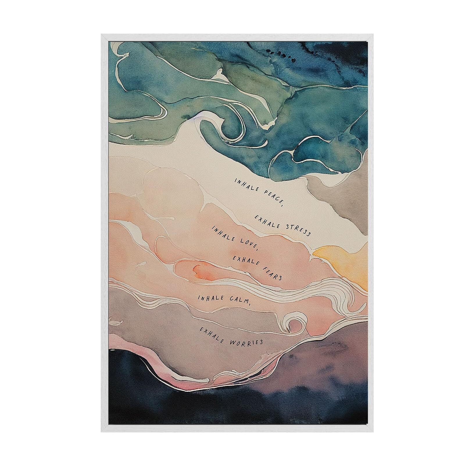 Inhale Exhale Wall Art Poster Inspirational Wall Art Motivational Art ...