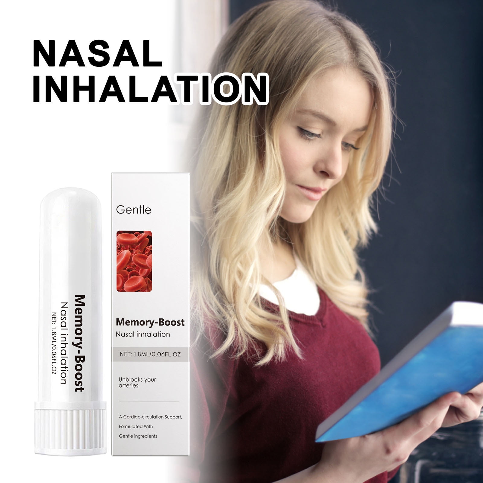 Inhaler Clipp Memory Enhancer, Portable Nasal Suction Stick, Clean Nose ...