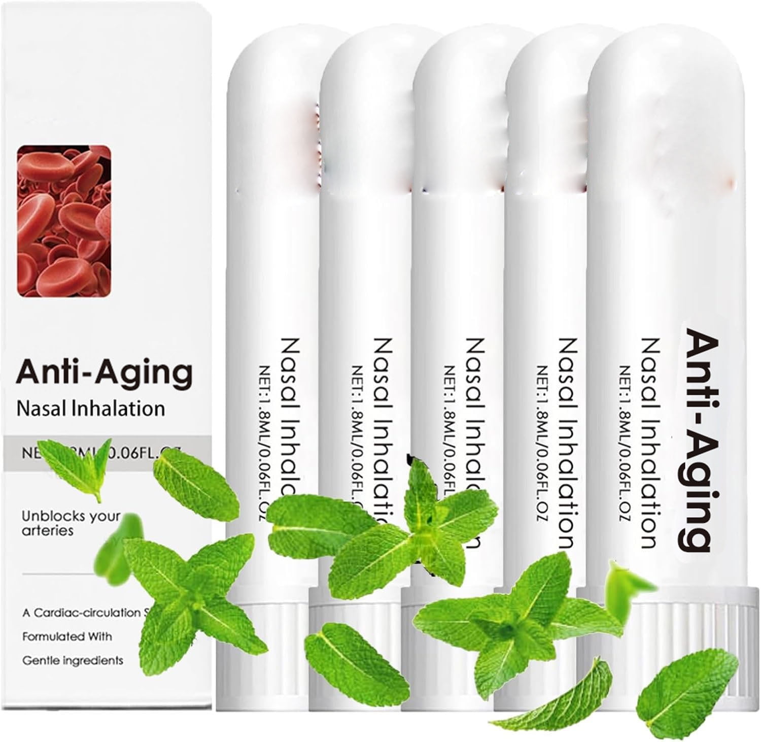 Inhaler, Memory Boost, Anti-Aging Nasal Inhalation for Women Men (5pcs ...