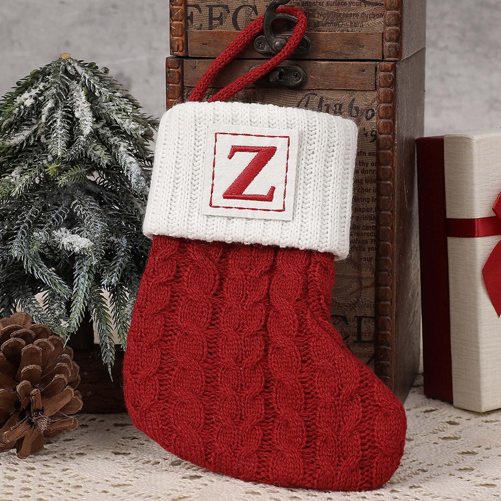 Initial Alphabet Christmas Stockings 7inch Letter Personalised Xmas ...