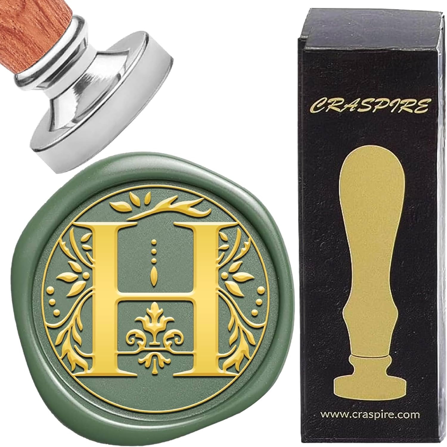 Initial Alphabets Wax Seal Stamps Letter H Vintage Removable Silver ...