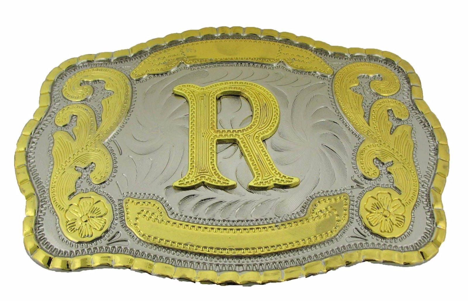 Initial Belt Buckle Letter R Alphabet Monogram Western Cowboy Rodeo ...
