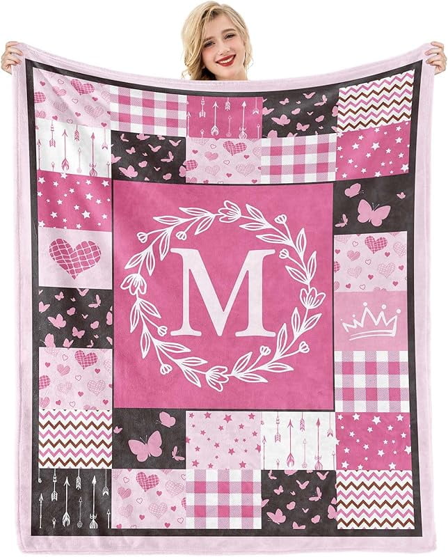 Initial Birthday Gifts for Women, Personalized Blanket , Monogrammed ...