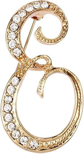 Initial Brooch Pin for Women, Alphabet Gold Letter Brooch A-Z with ...