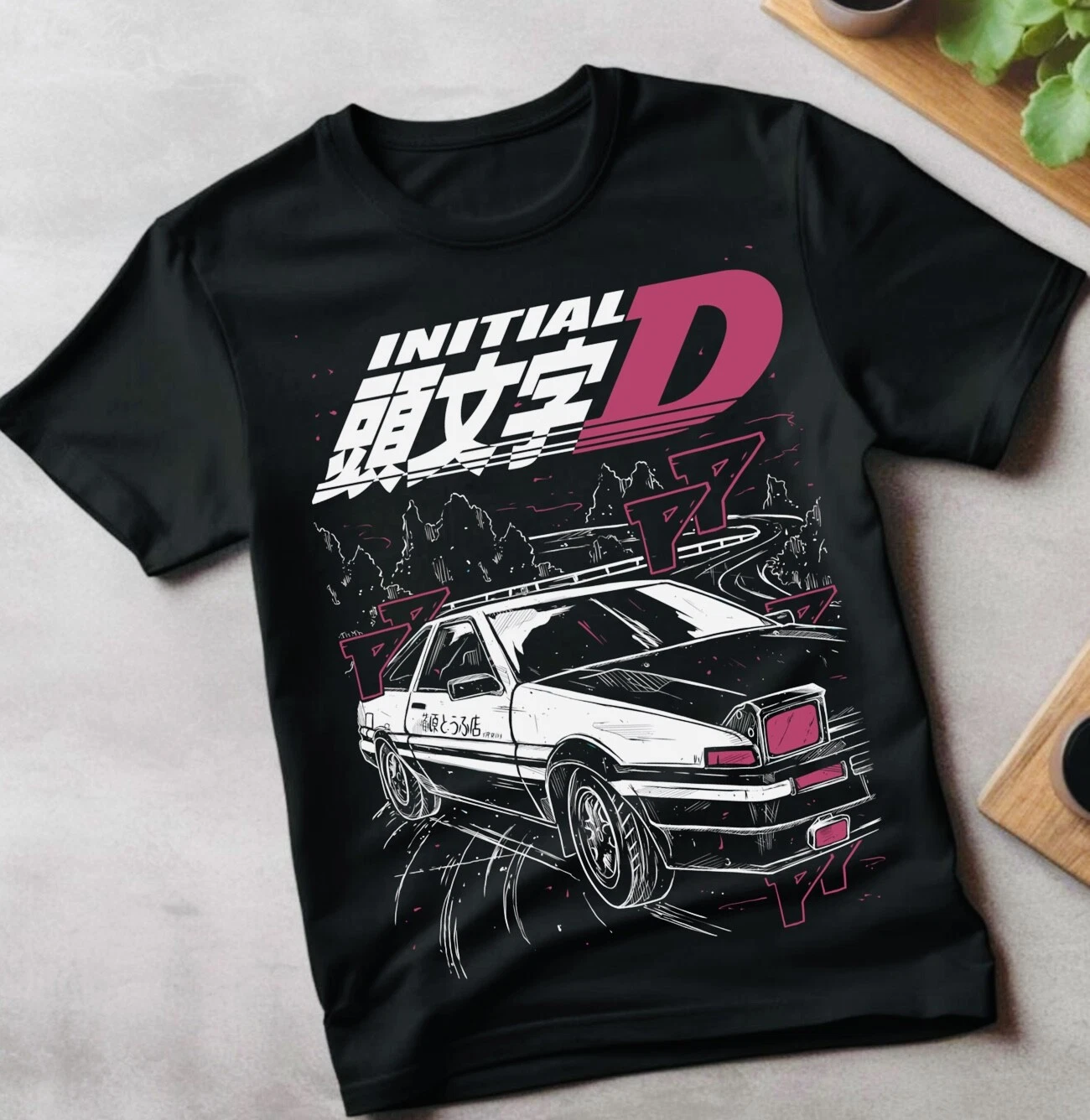 Initial D Itsuki Fujiwara T-Shirt Anime Manga Movie Unisex Black Shirt ...