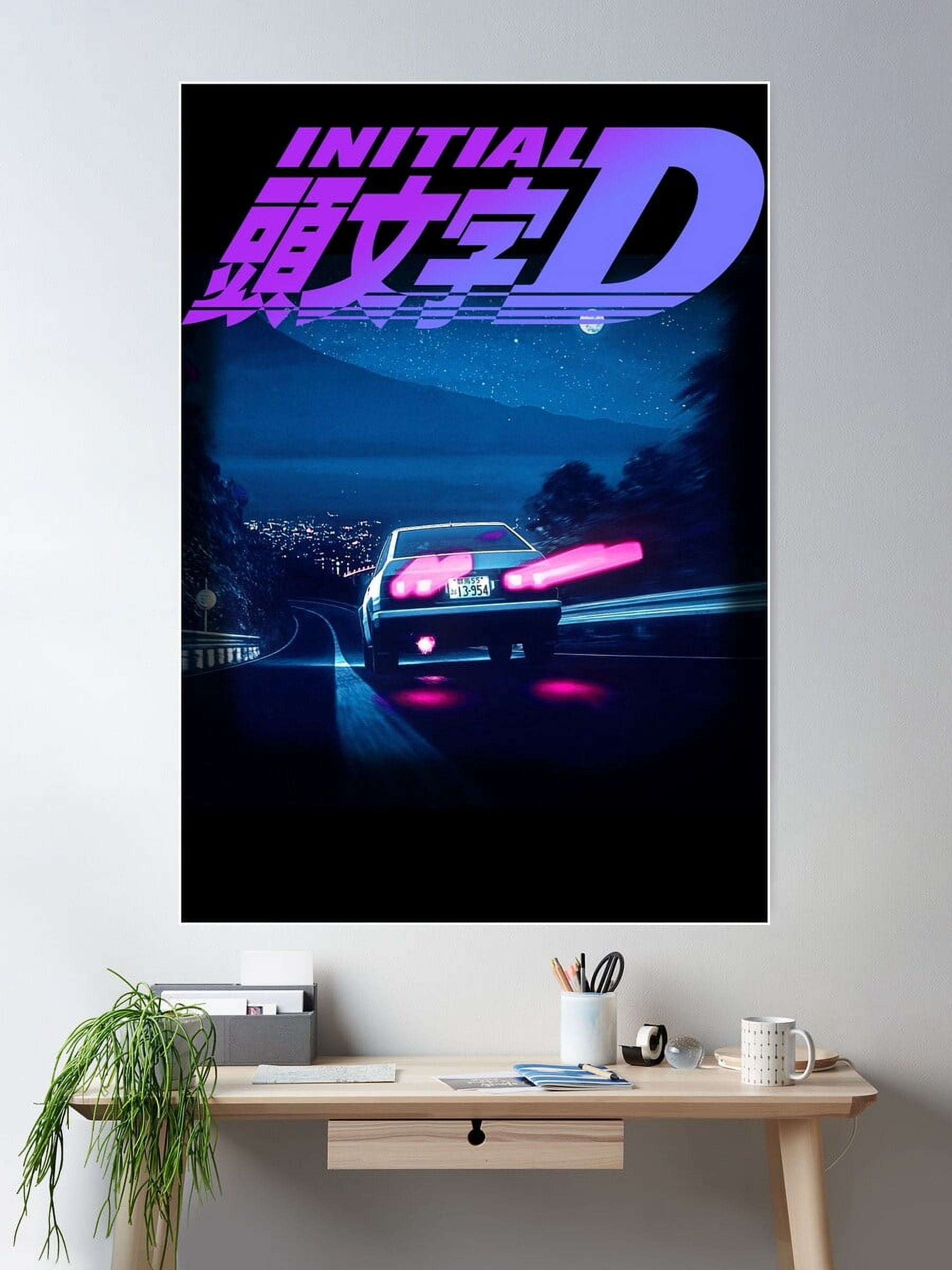 Initial D Neon Ae86 Poster Wall Art, Modern Wall Decor For Living Room ...