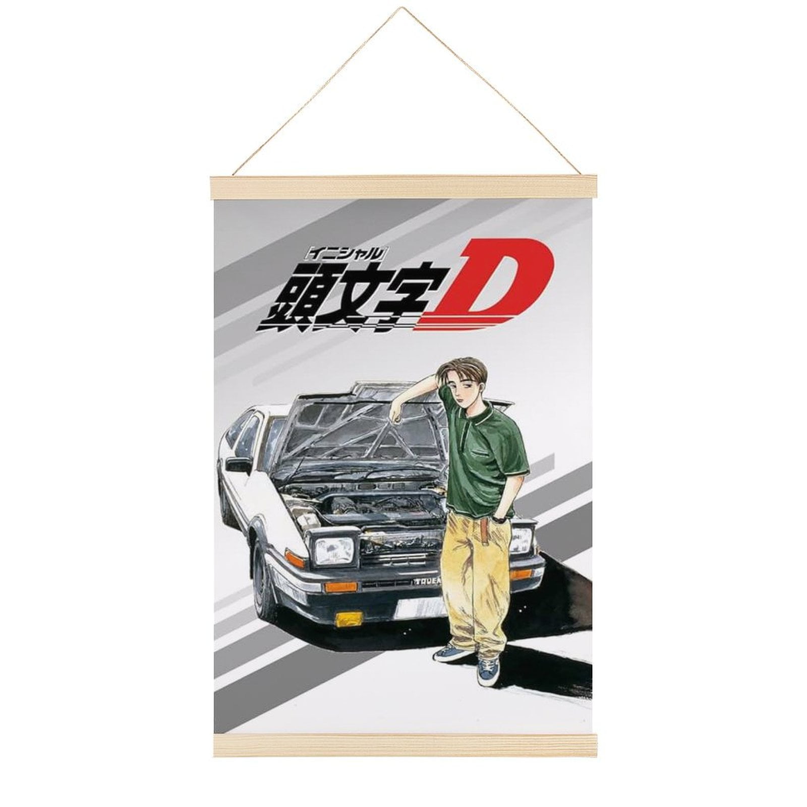 Initial D Poster, Wooden Magnet Suction Frame Hanging Painting, Wall ...