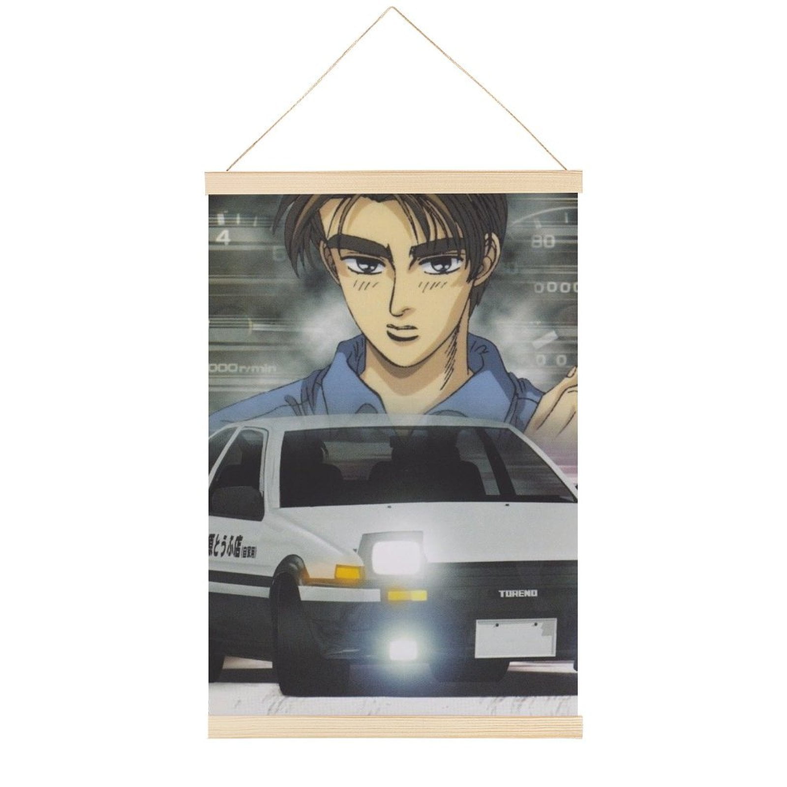 Initial D Poster, Wooden Magnet Suction Frame Hanging Painting, Wall ...
