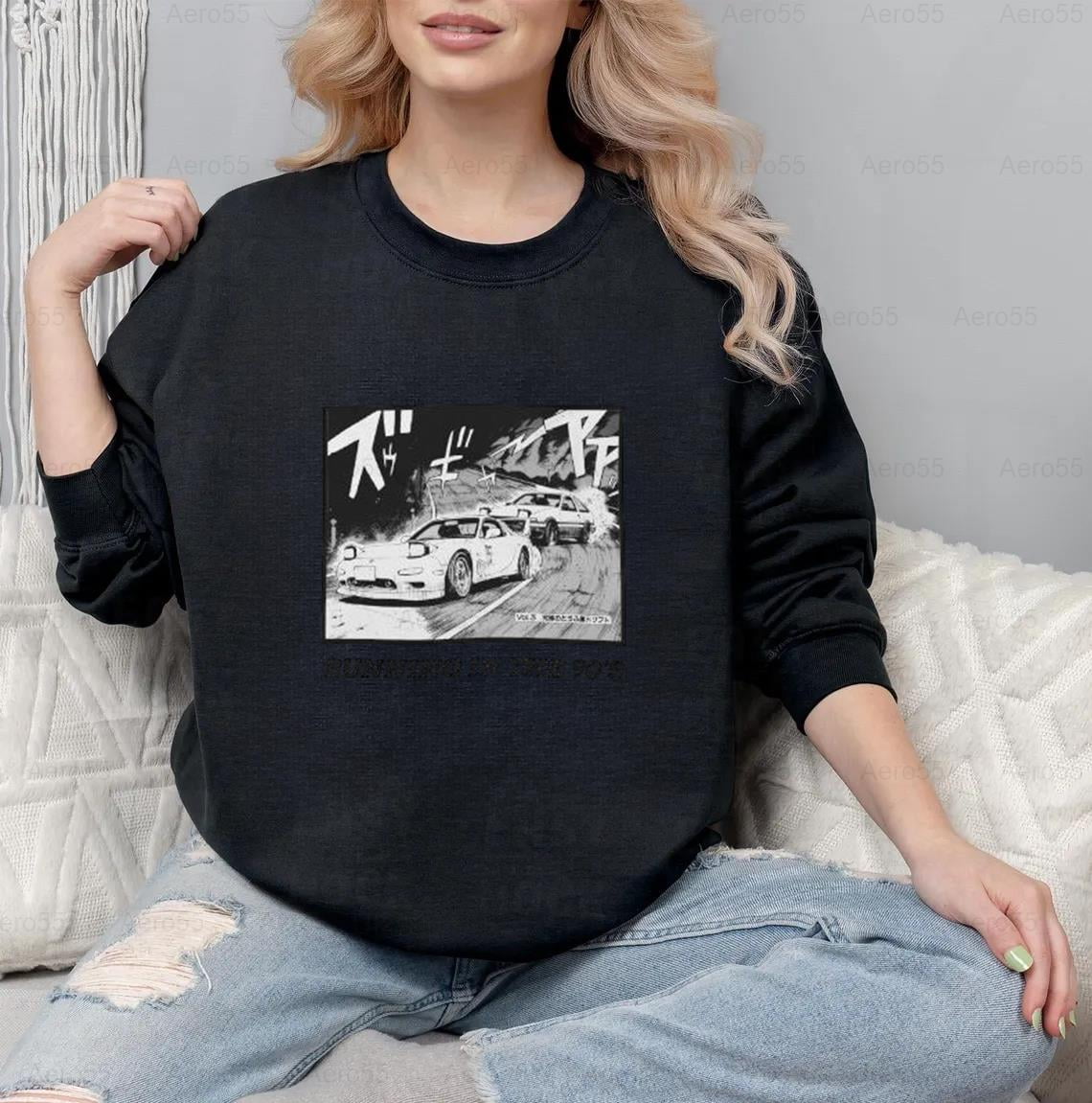 Initial D Sweatshirt with AE86 vs RX7 and 90s Racing Vibes, for men ...