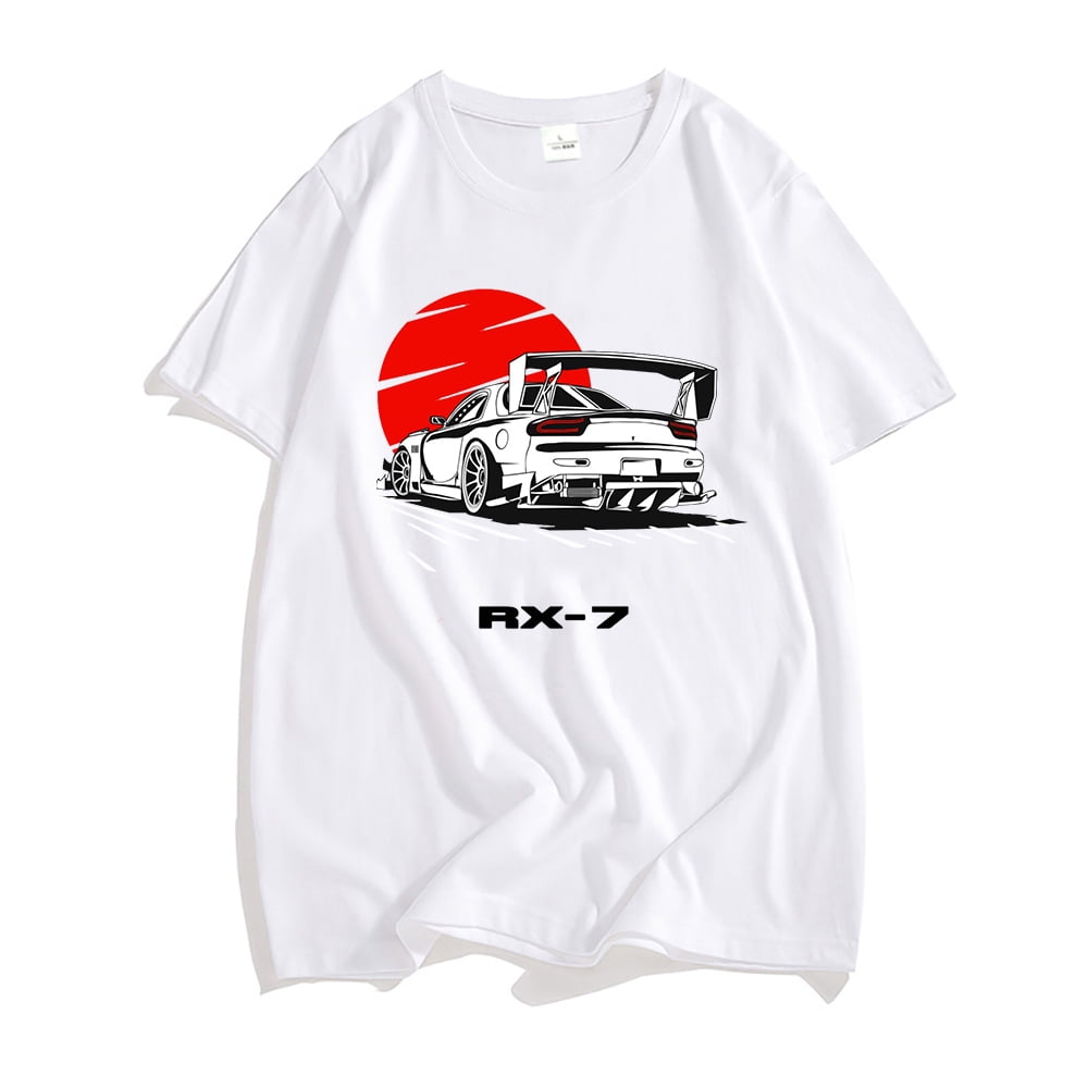 Initial DDrift Racing Rx-7 T Shirt Takumi Fujiwara Rx 7 Jdm Tshirt Mens Summer Streetwear ...