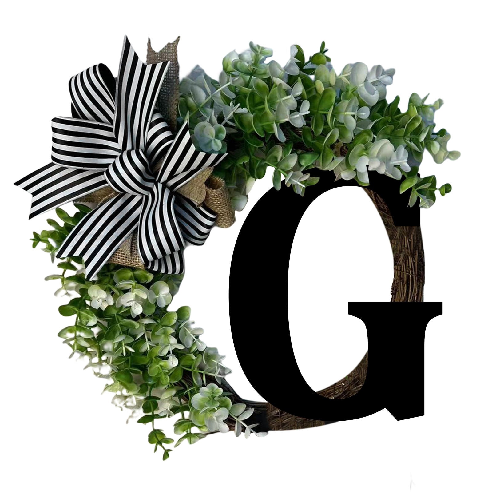 Initial Doorplate, Casaio Unique Last Name Year Round Front Door Wreath ...