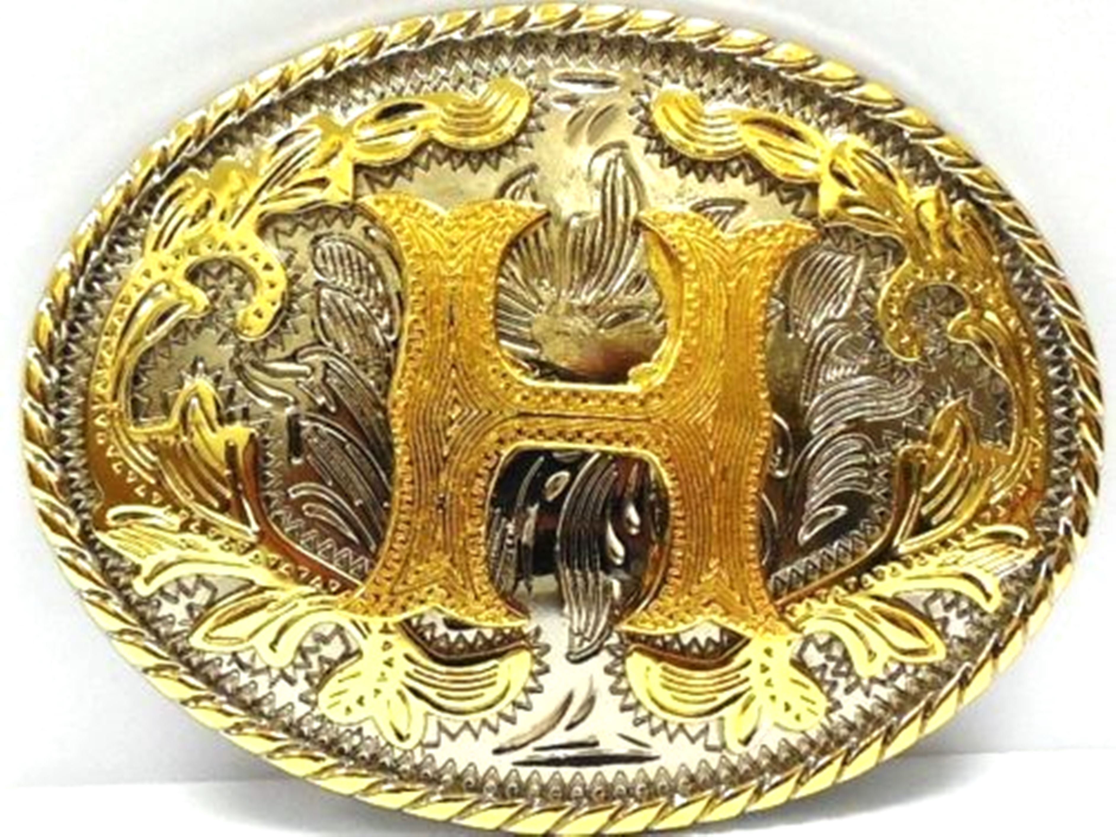 Initial H Belt Buckle Letter H alphabet H Western Cowboy cowgirl rodeo ...