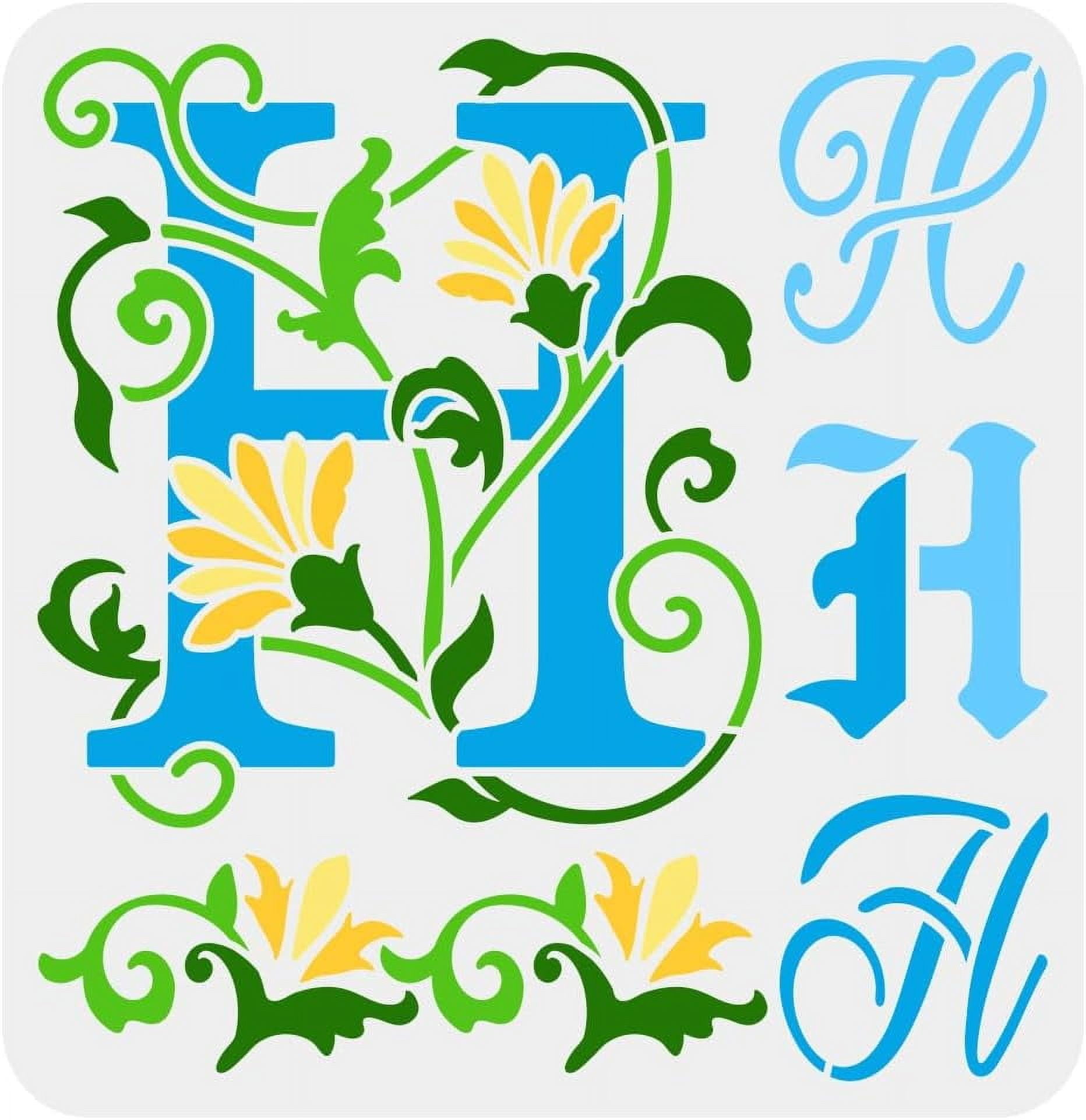 Initial H Painting Stencil 11.8x11.8inch Reusable Graffiti Letter H ...