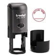Initial HERE - Round Self-Inking Rubber Stamp (3/4" Diameter) - Red Ink ...