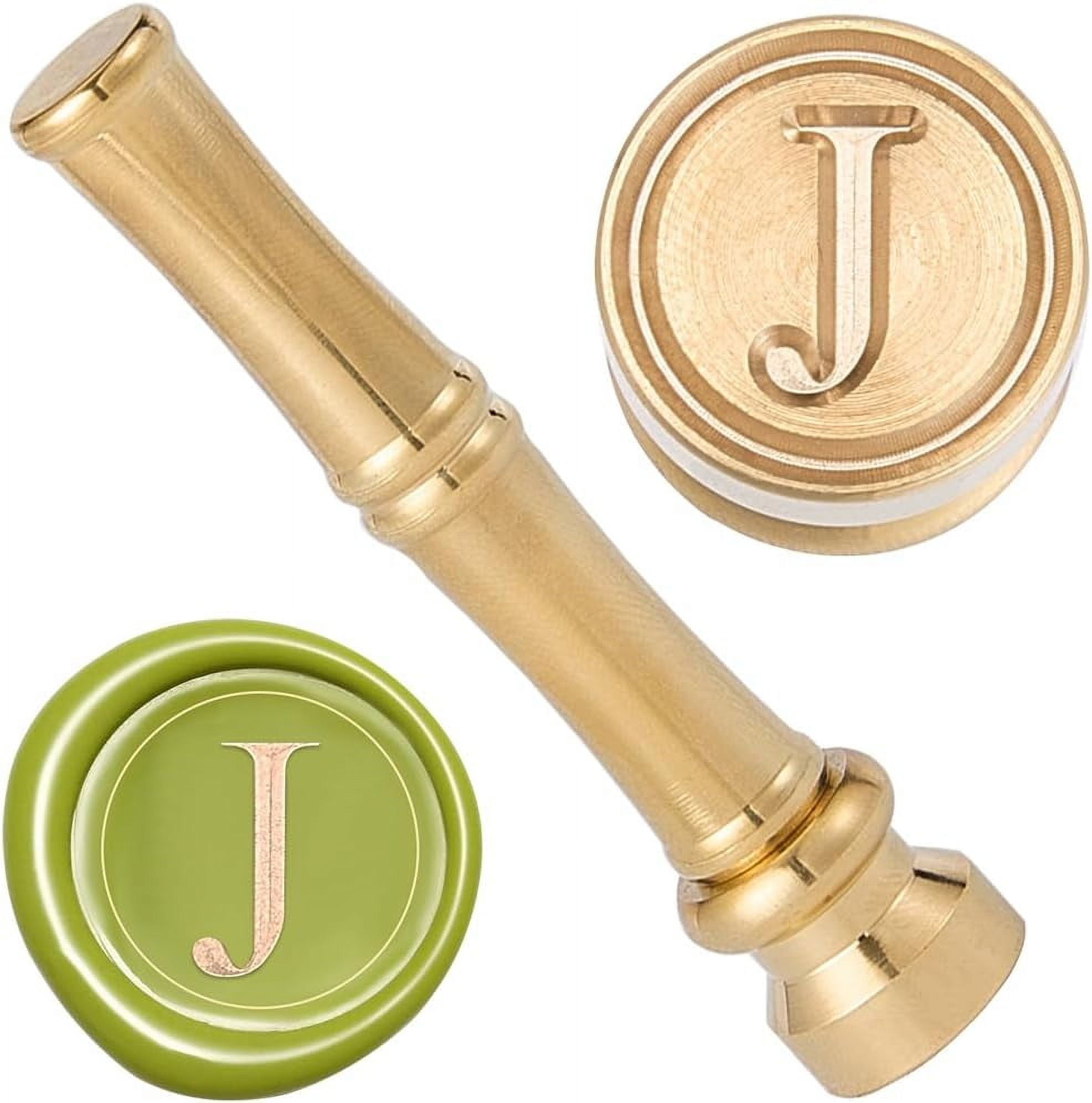 Initial J Wax Seal Stamp Alphabet Sealing Wax Stamps 15mm Golden Metal ...