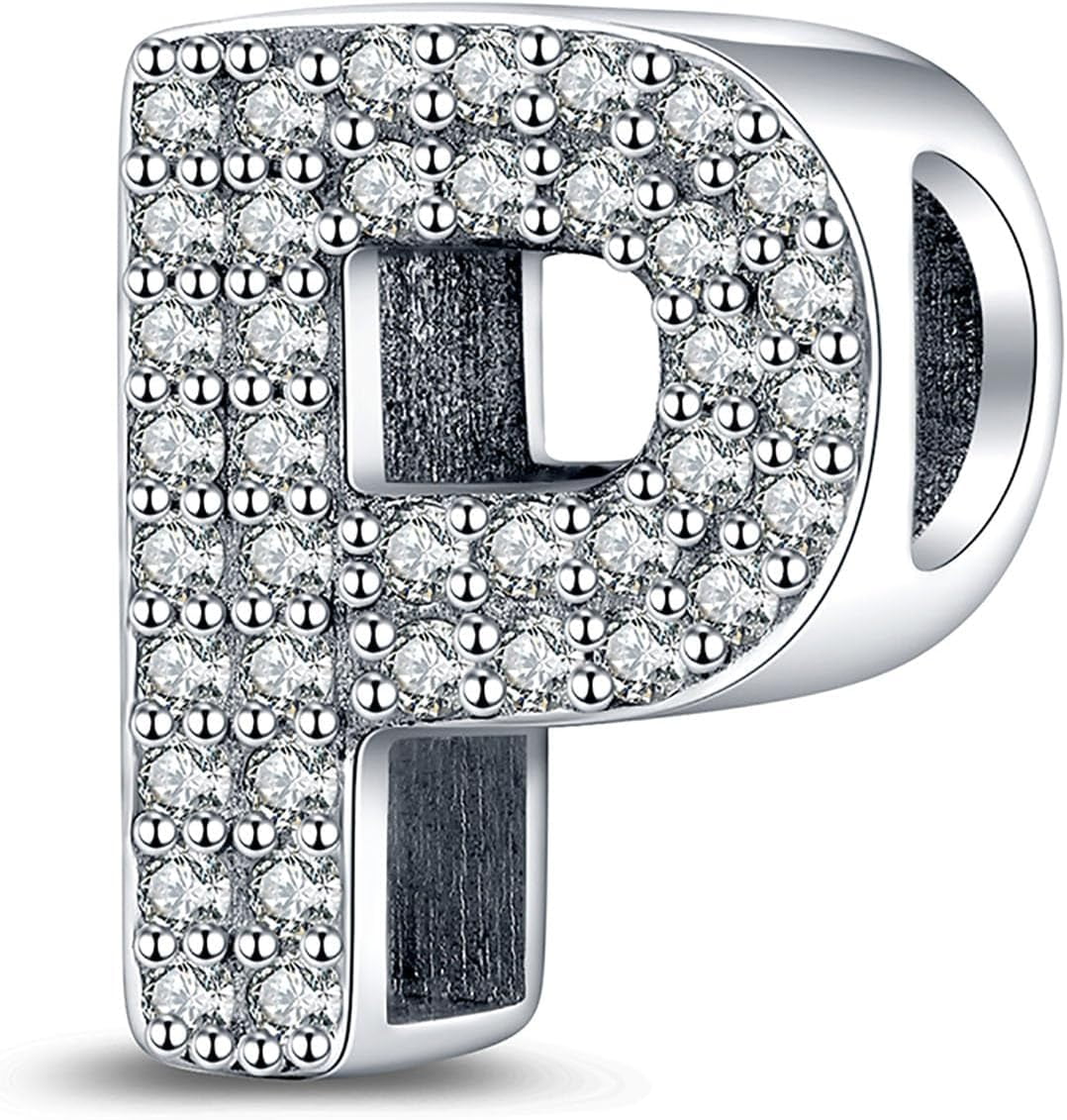 Initial Letter A-Z 925 Sterling Silver Charms Dangles for Bracelets and ...