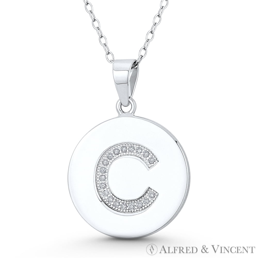 Initial Letter "C" Cubic Zirconia CZ Crystal 27x18mm (1.1"x0.7") Circle ...