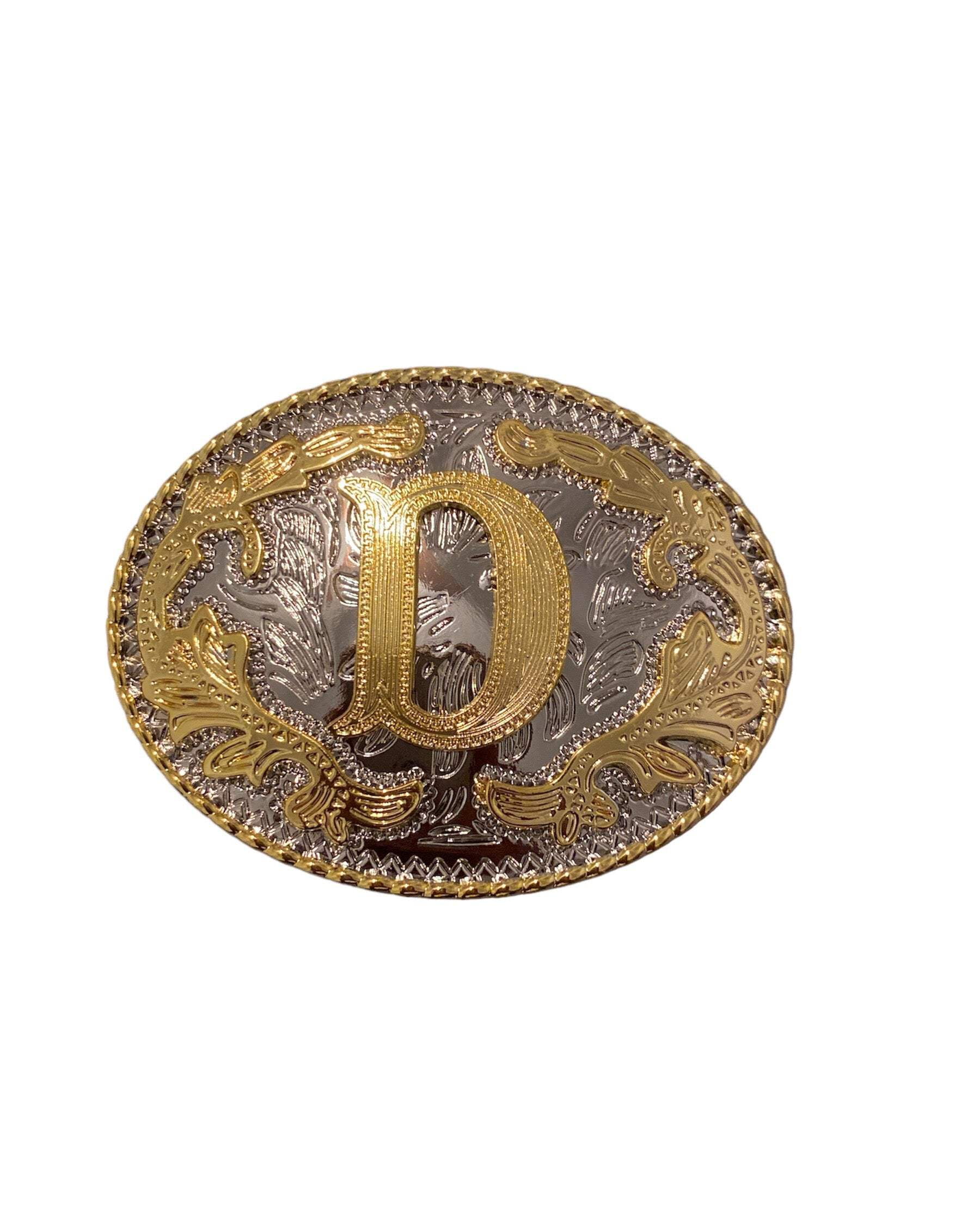 Initial Letter "D" Cowboy Rodeo Western Large Gold Tone Belt Buckle ...