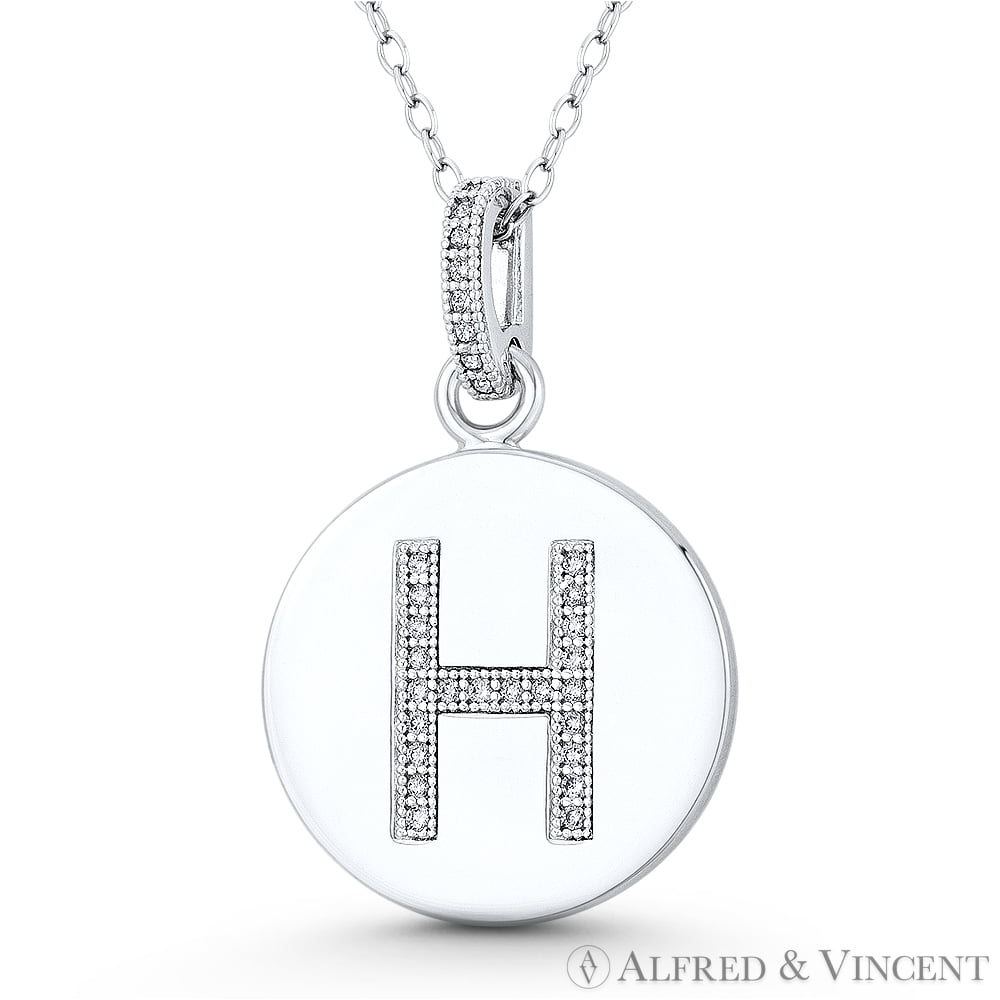 Initial Letter "H" Cubic Zirconia CZ Crystal 28x18mm (1.1"x0.7") Circle ...