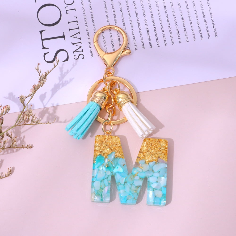 Initial Letter Keychain, Butterfly Keychain Cute Resin, Initial ...