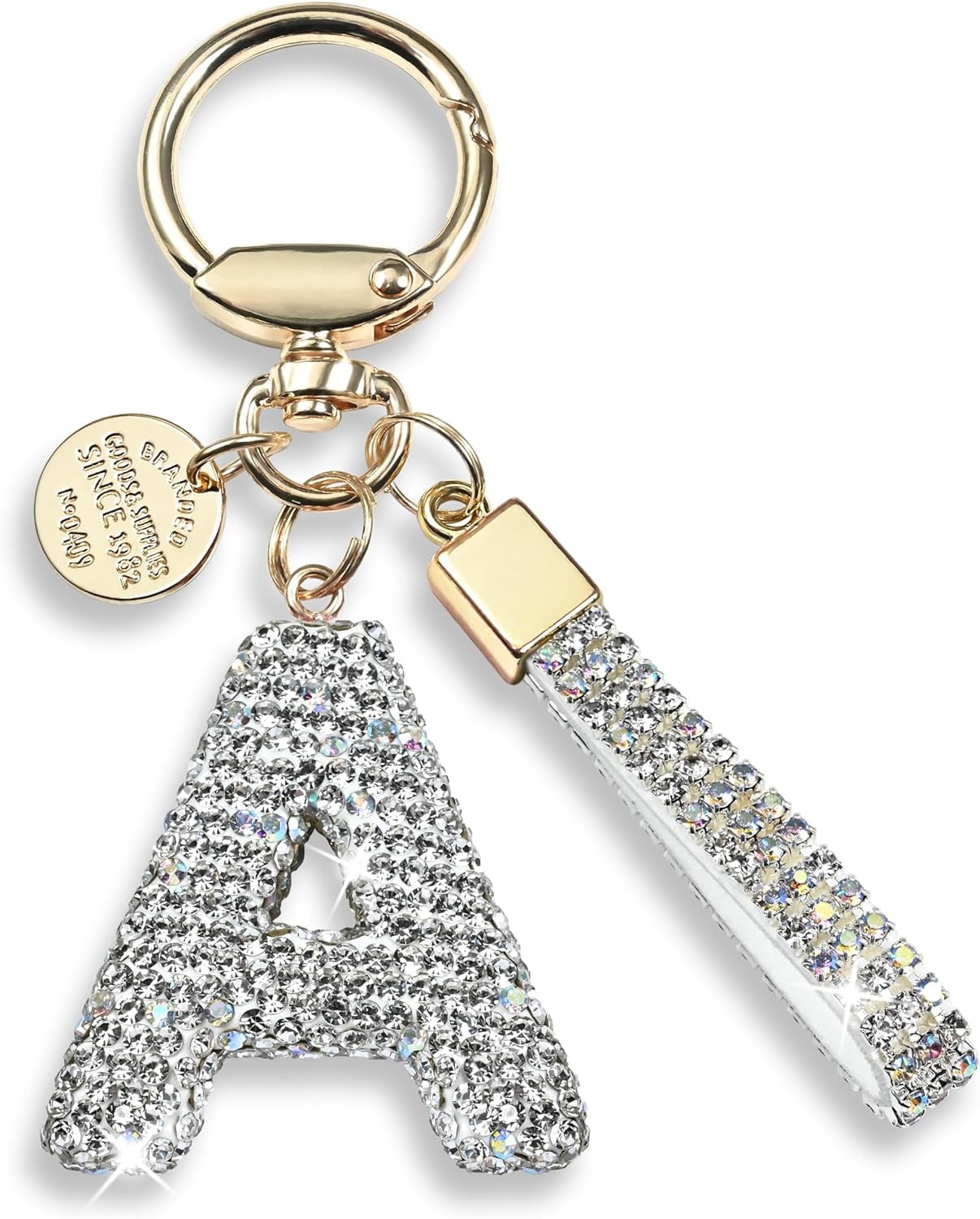 Initial Letter Keychain Gift for Women Girls Bling Sparkly Cute ...