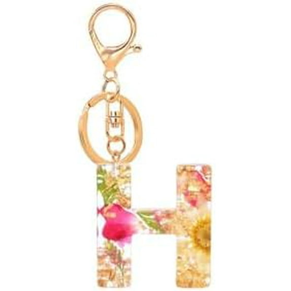 Initial Letter Keychains Flower Butterfly Pink Keychain Birthday Gifts ...