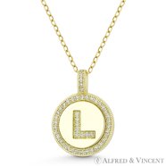Initial Letter "L" Cursive Script Cubic Zirconia Crystal Pendant in ...