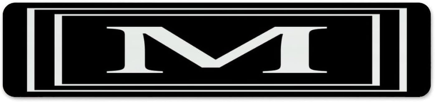 Initial Letter M Monogram 4"x16" Metal Sign Rustic Room Terrace Dorm ...