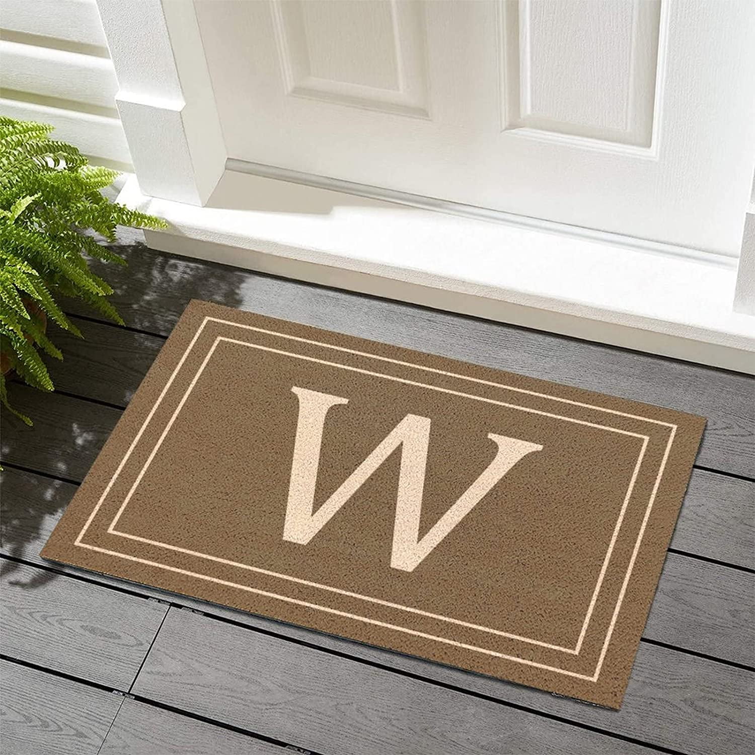 Initial Letter W Monogram Outdoor Mats for Home Entrance Heavy Non ...