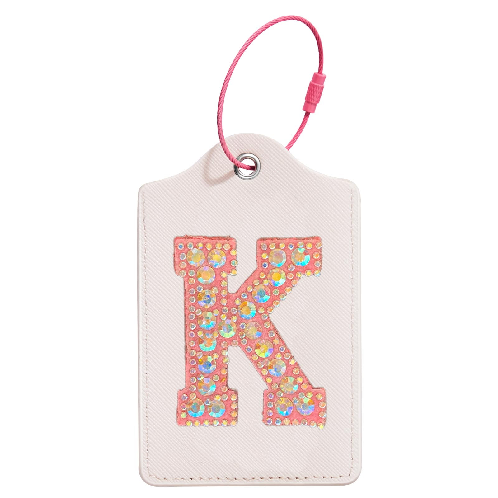 Initial Luggage Tag for Suitcase, Crystal Letter Unique Leather Bag ...