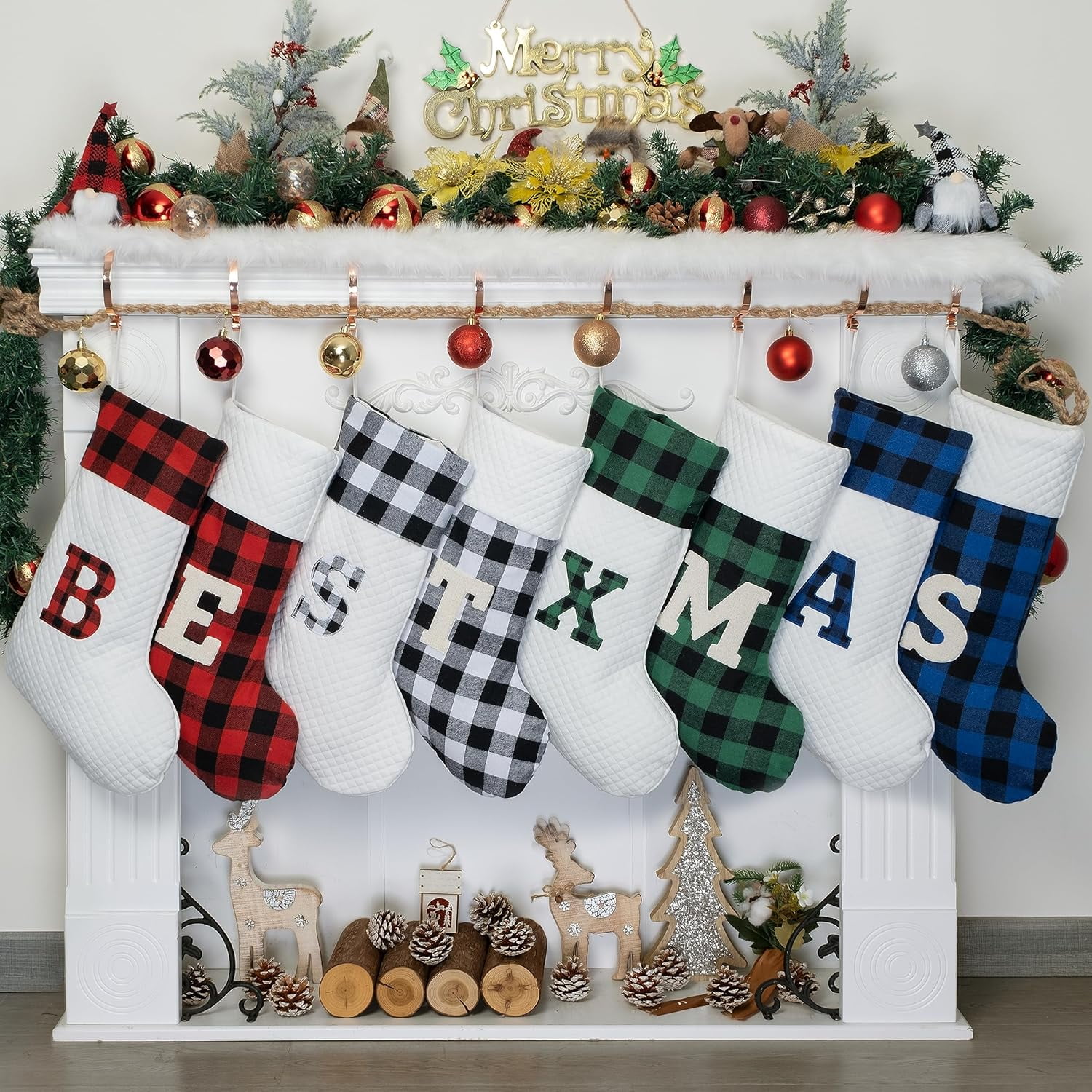 Initial Monogram Christmas Stocking Letters 20" Personalized Custom ...