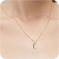 Initial Necklaces for Women, 14K Gold Plated A-Z Letter Mother of Pearl ...