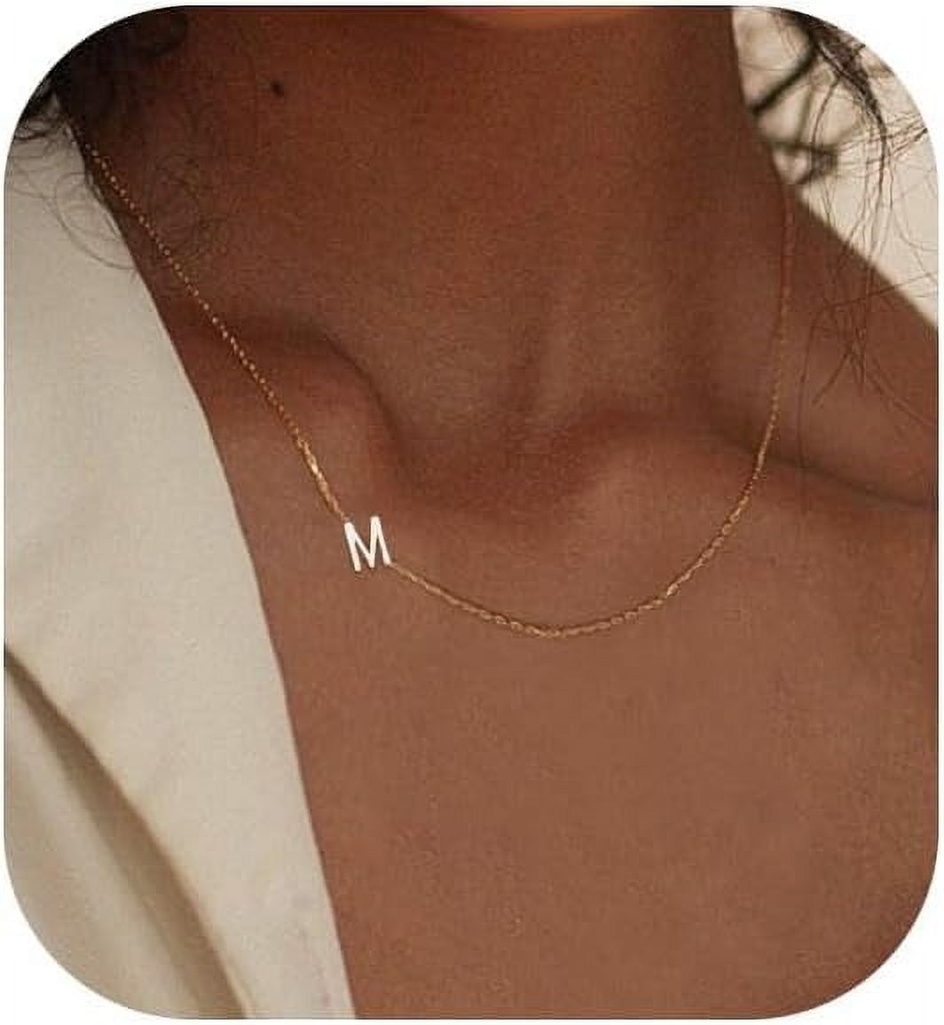 Initial Necklaces For Women, Dainty Gold Letter Necklace 14K Gold ...