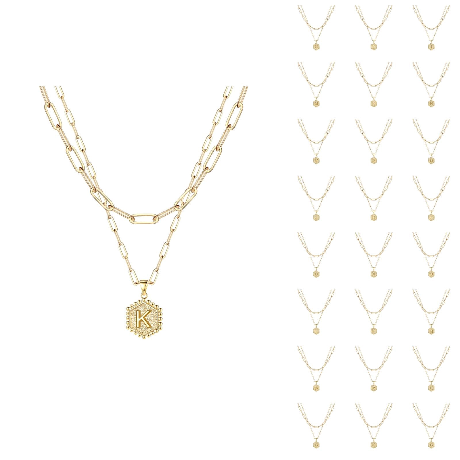 Initial Necklaces for Women 2026 Fashion 26 Letters Pendant Necklace 2 ...