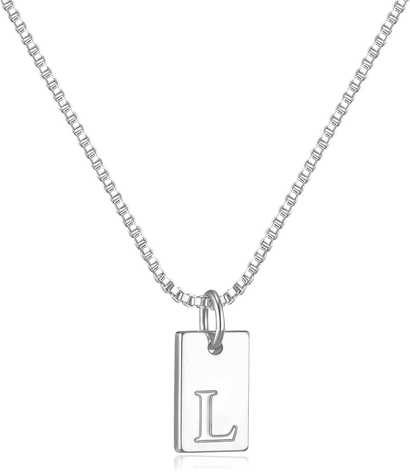 Initial Necklaces for Women Silver Plated Letter Necklace Dainty ...