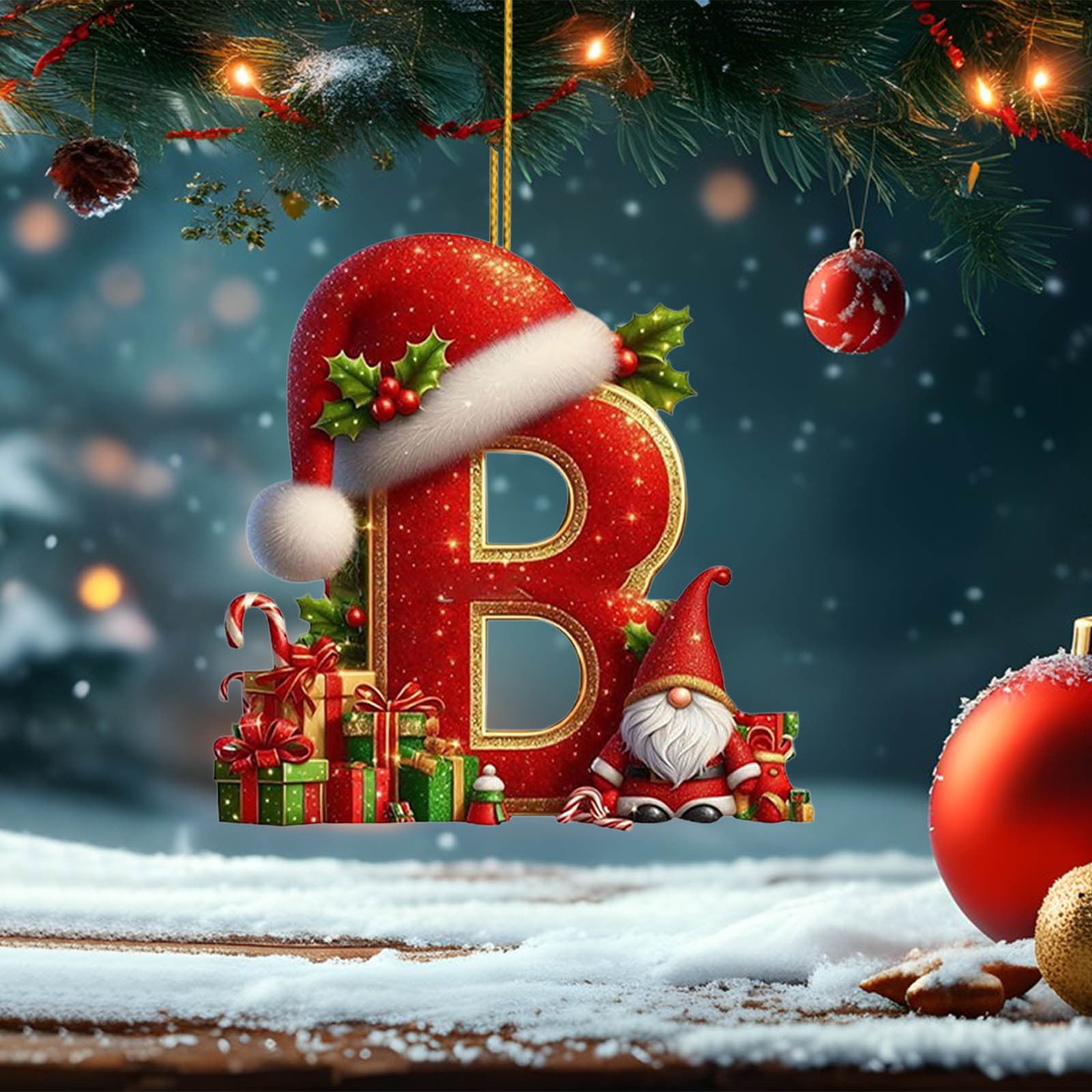 Initial Ornaments for Christmas Tree,A-Z Alphabet Christmas Tree ...