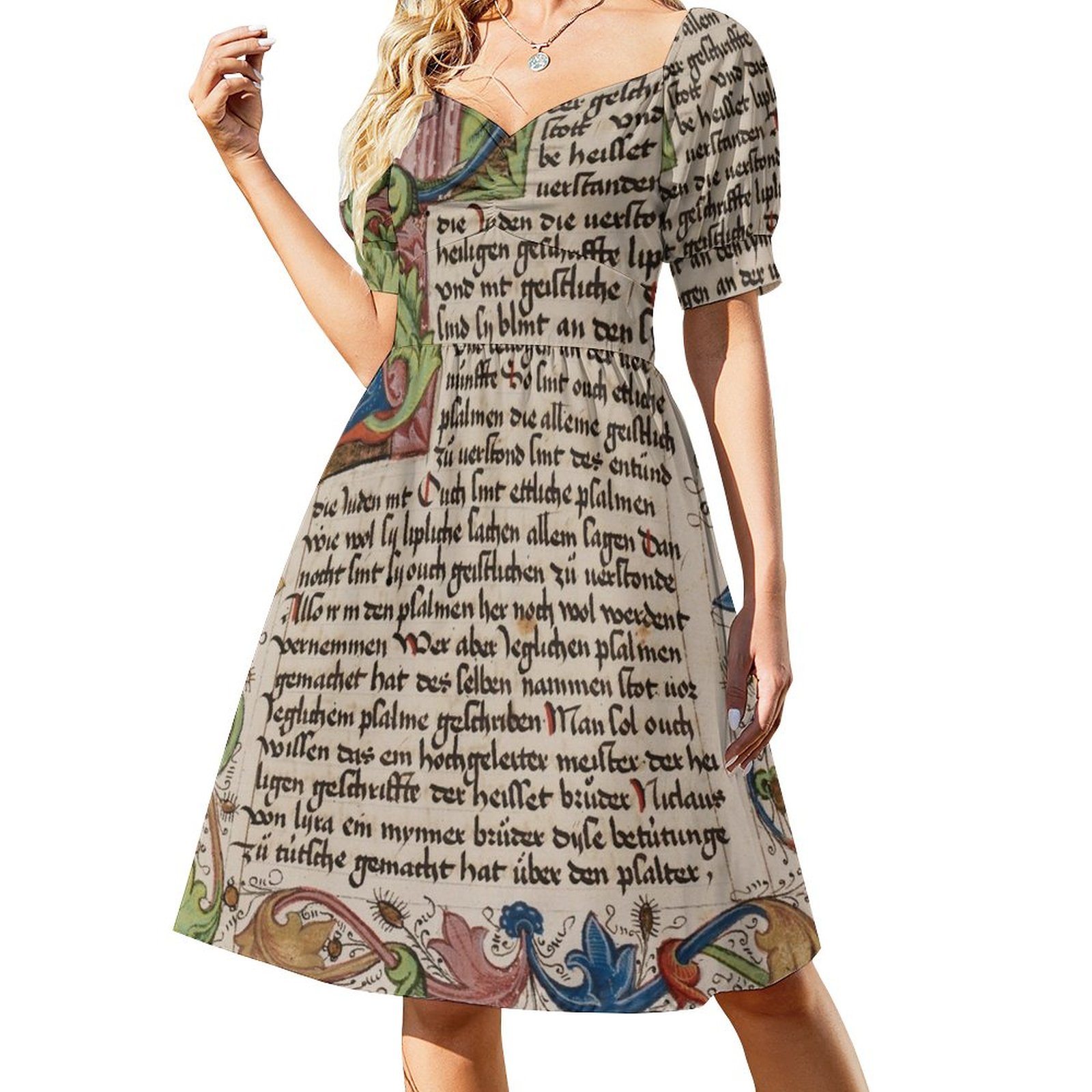 Initial P in a medieval illuminated manuscript Sleeveless Dress dresses for womens summer dress ...